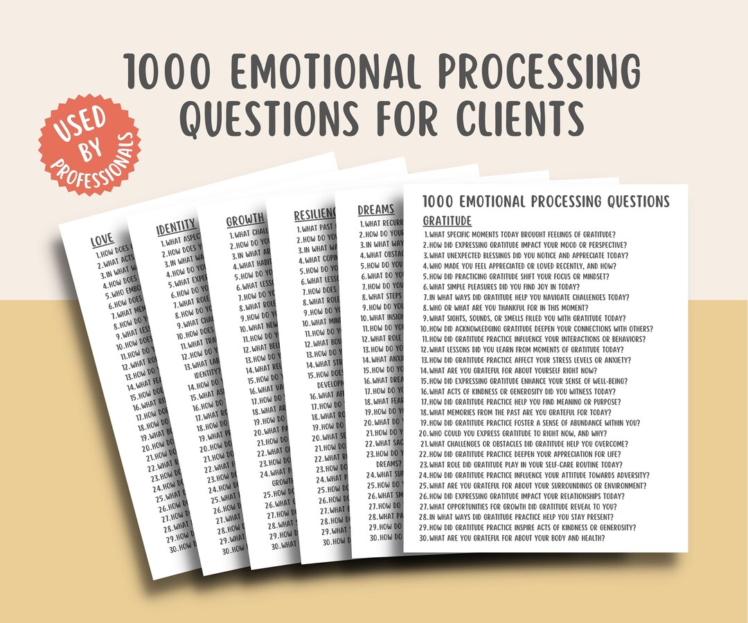 1000 Emotional Processing Questions, Thought Provoking Questions ...