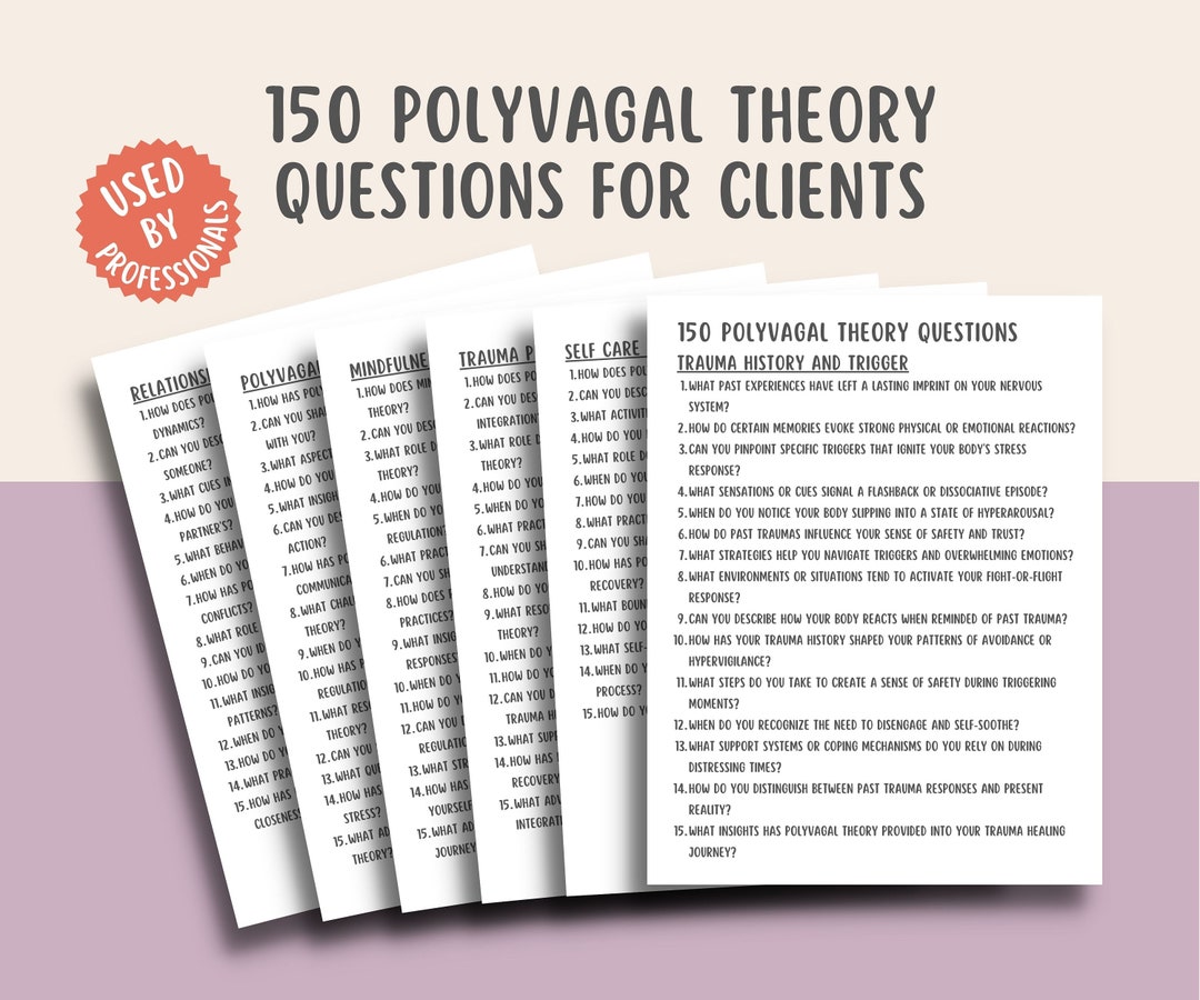150 Polyvagal Theory Questions, Therapy Interventions Cheat Sheet ...