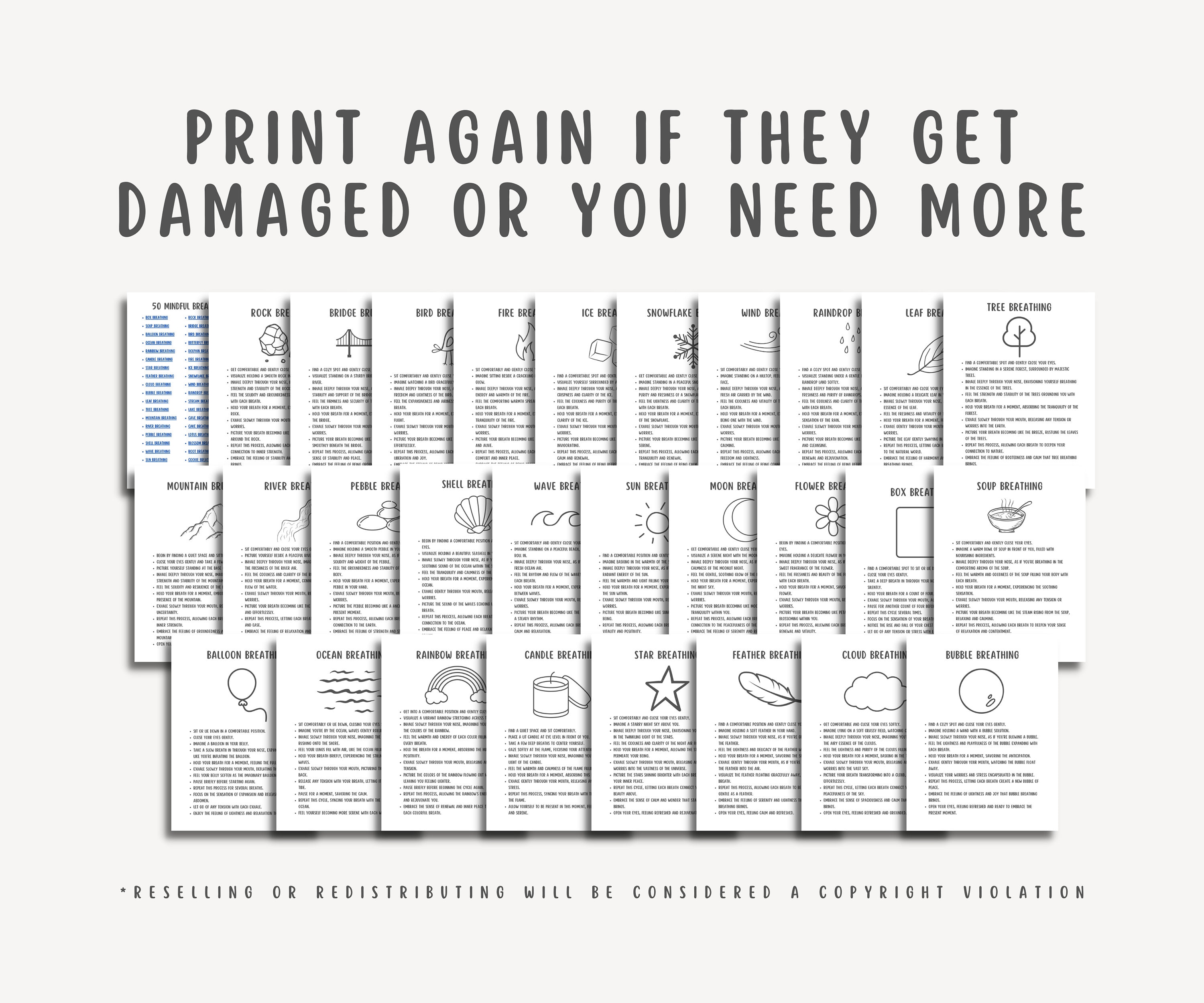 50 Mindful Breathing Scripts, Scripted Meditation, Breathing Exercises ...