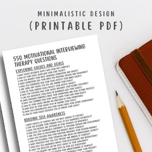 550 Motivational Interviewing Questions, MI Psychotherapy Notes Stages ...