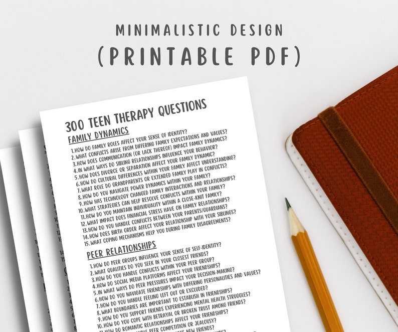 300 Teen Therapy Questions Bundle, Teen Check in Questions for School ...