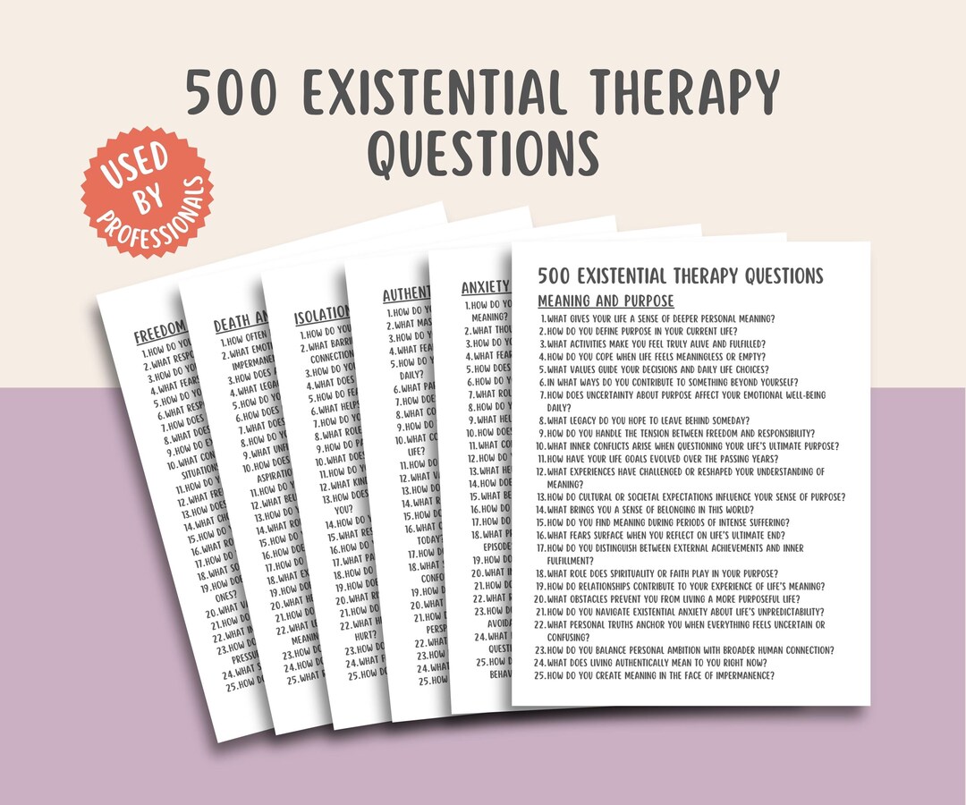 500 Existential Therapy Questions, Self Discovery Journal, Shadow Work ...