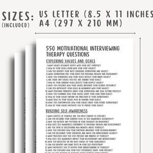 550 Motivational Interviewing Questions, MI Psychotherapy Notes Stages ...