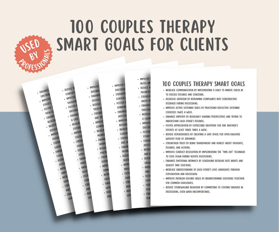 100 Couples Therapy Goals, Marriage Counseling Relationship Therapy ...