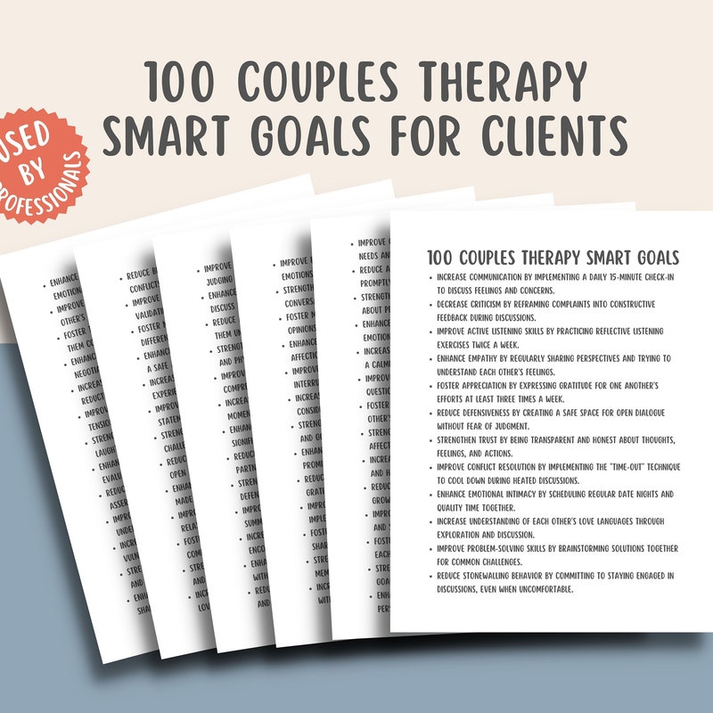 Therapy Goals Cheat Sheet - Etsy