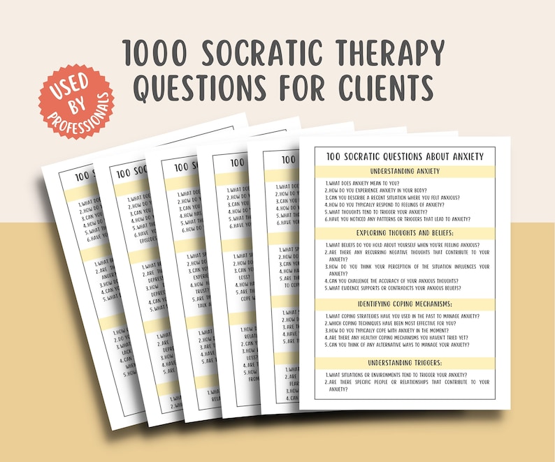 1000 Socratic Therapy Questions, Intervention Phrases, Therapy Cheat ...