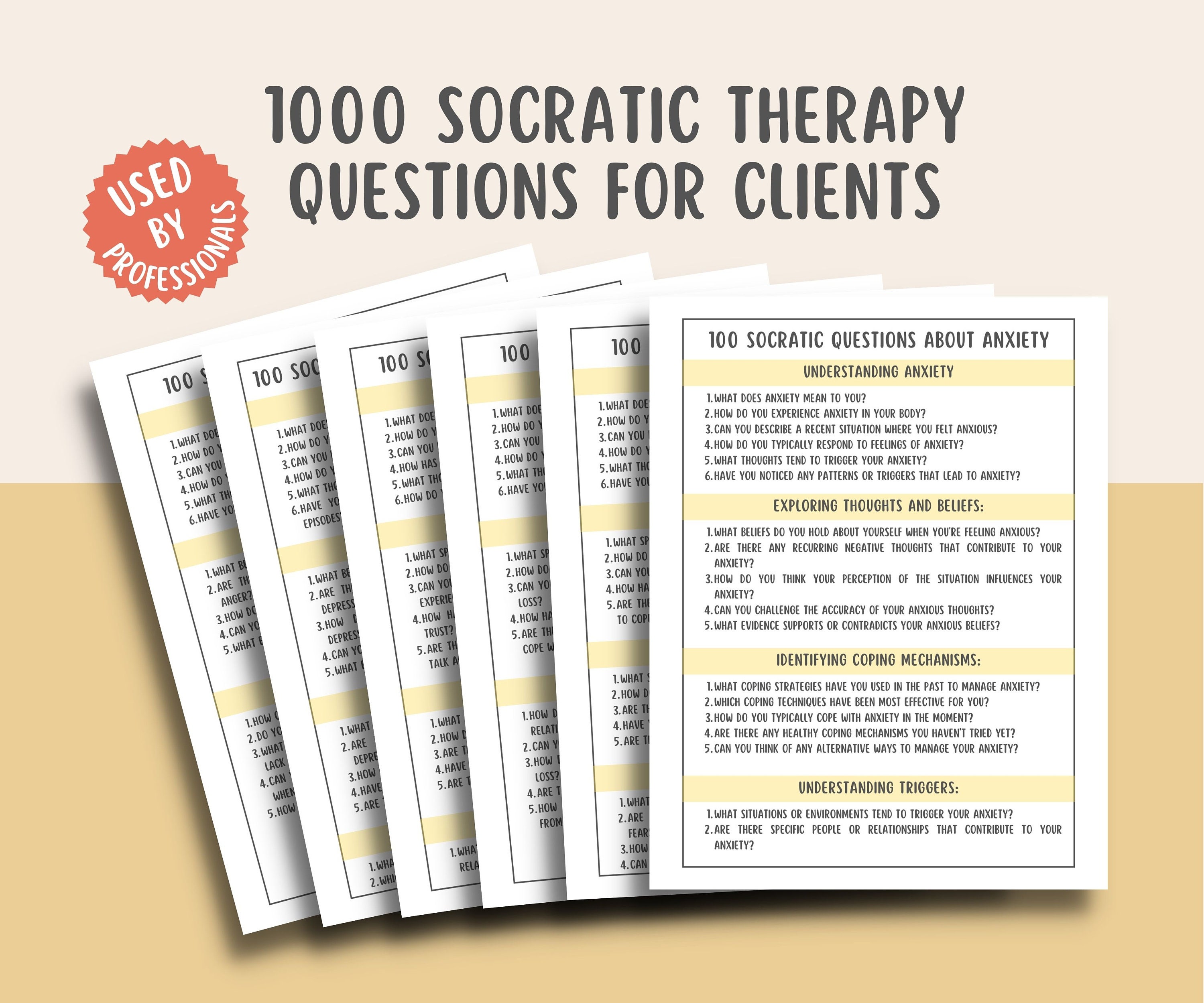 1000 Socratic Therapy Questions, Intervention Phrases, Therapy Cheat ...