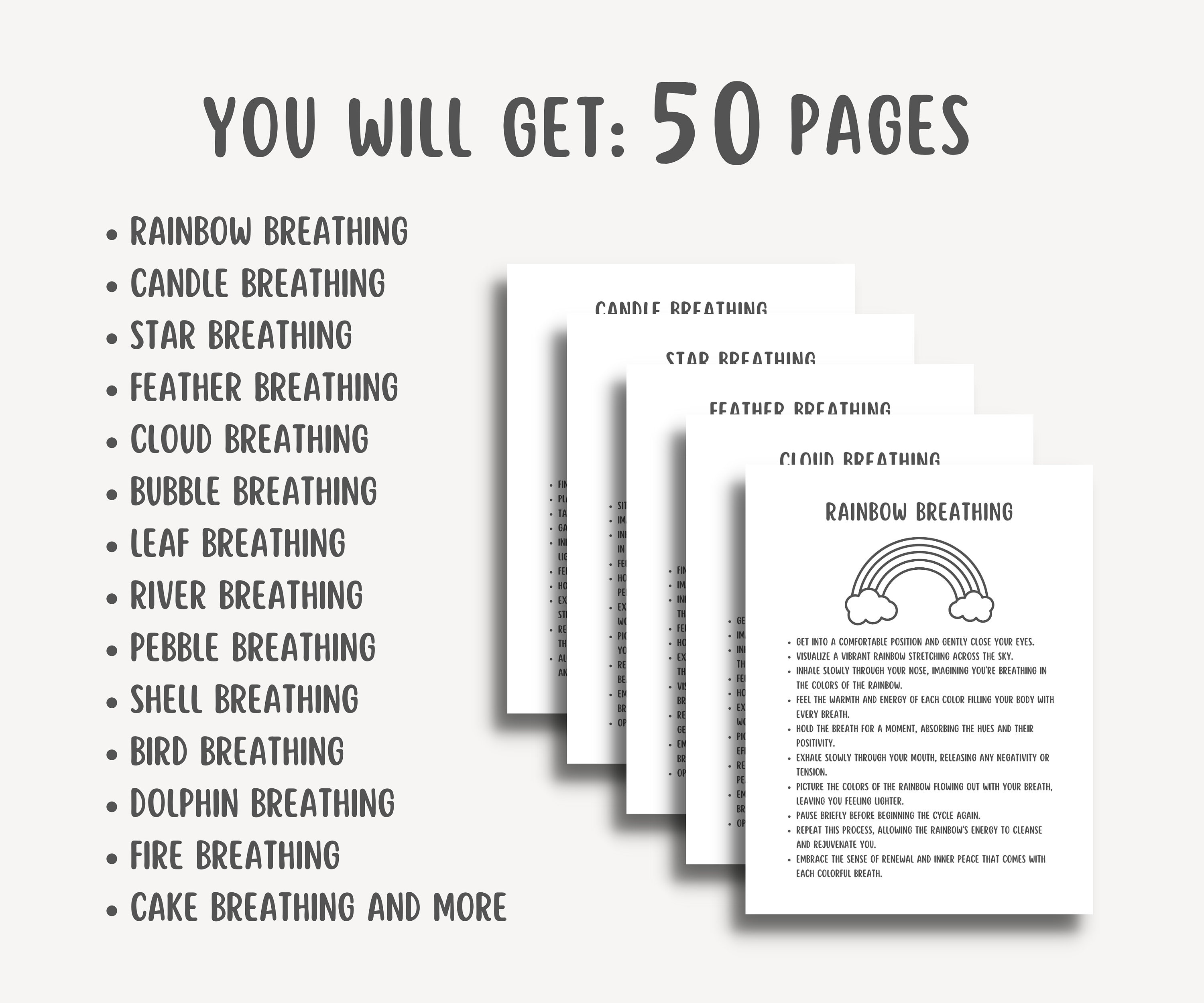 50 Mindful Breathing Scripts, Scripted Meditation, Breathing Exercises ...