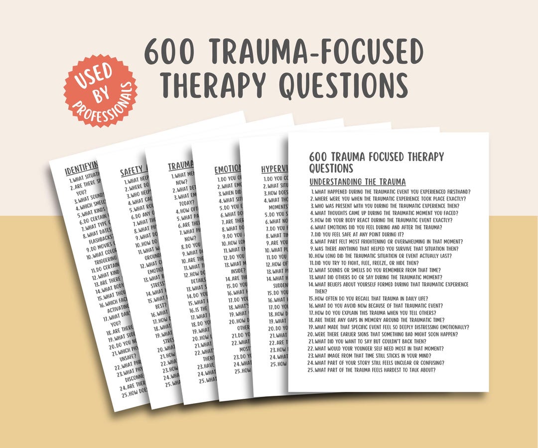 600 Trauma-focused Therapy Questions, Trauma Healing Prompts, PTSD ...