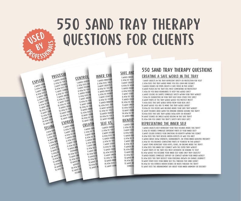 550 Sand Tray Therapy Questions, Creative Counseling Prompts, Play ...