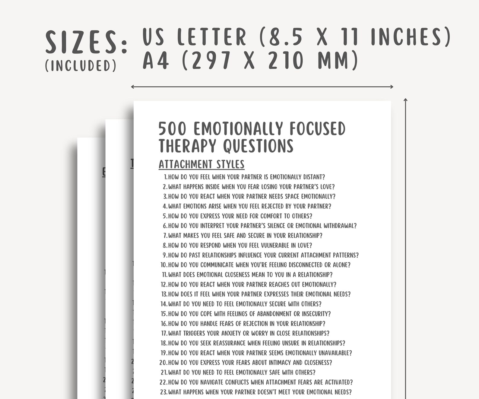 500 Emotionally Focused Therapy EFT Questions, Therapy Interventions ...