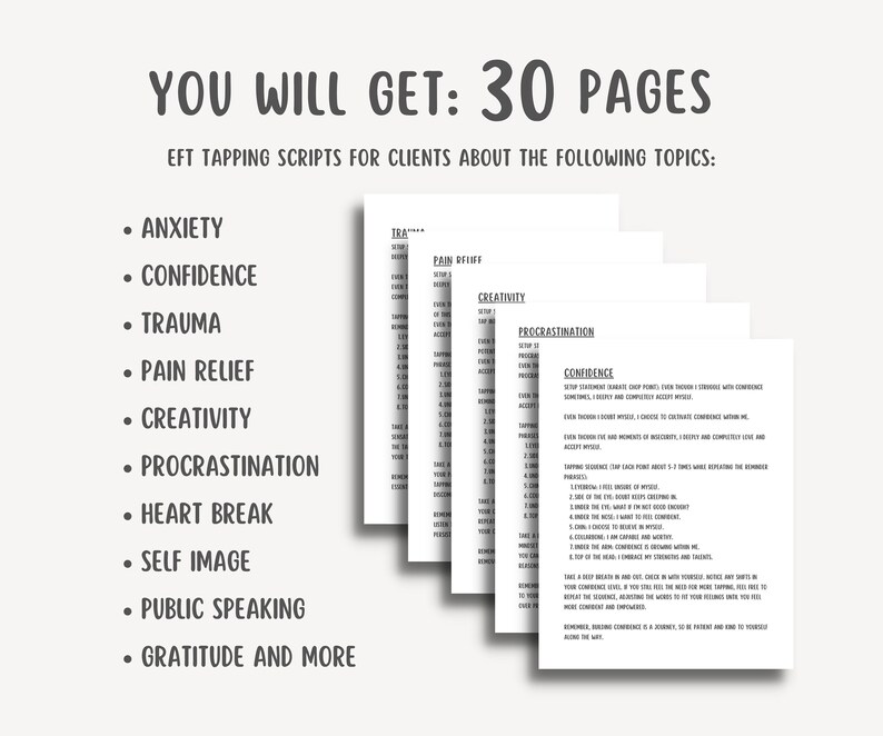 30 EFT Tapping Therapy Scripts, Somatic Coping Skills, Emotionally ...