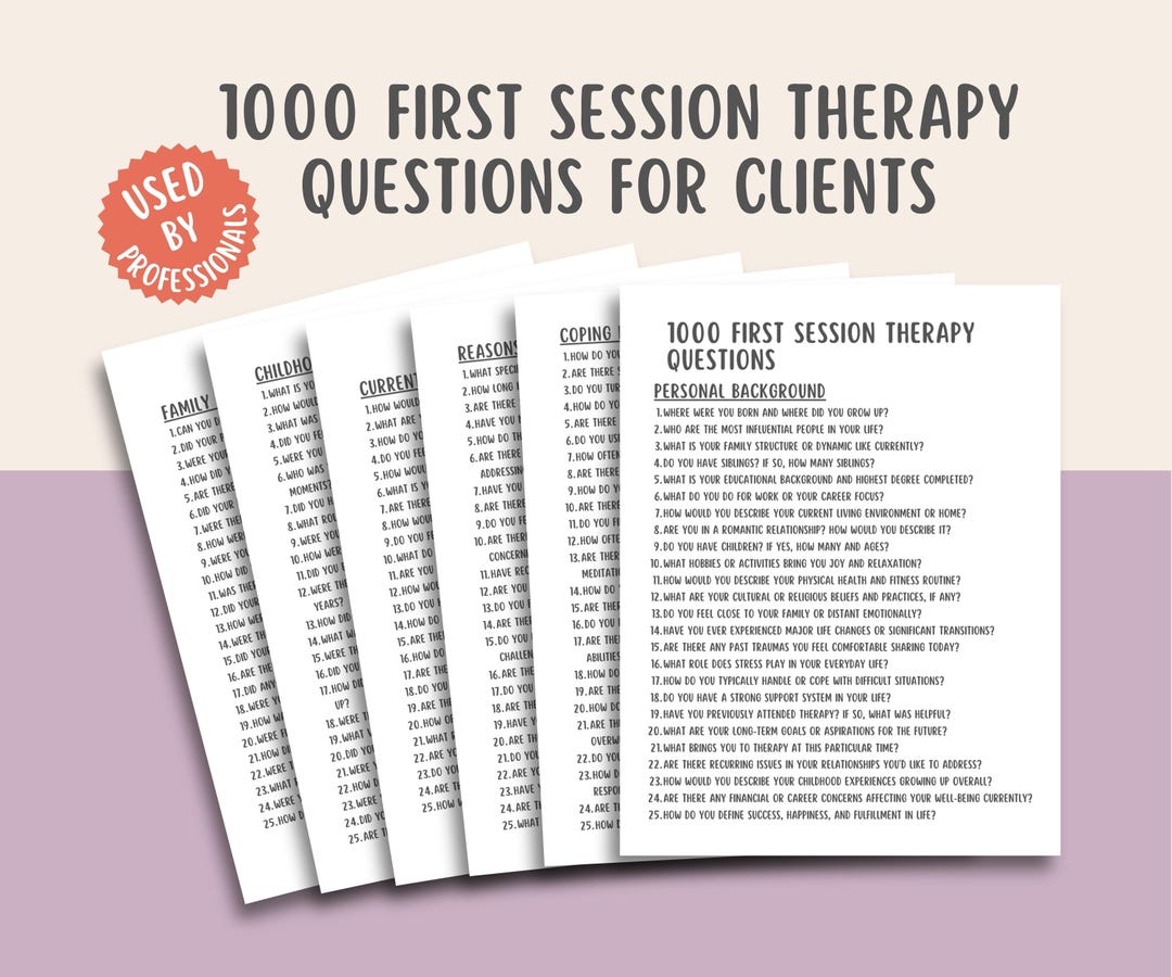 1000 First Session Therapy Questions, Family Therapy, Childhood ...