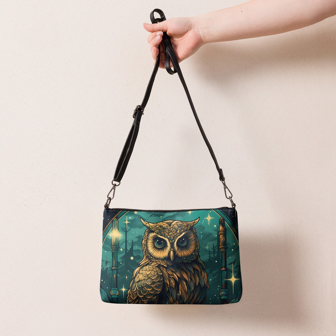 Majestic Owl Crossbody Bag or Clutch ~ Adjustable Witchy Purse ~ Gift ...