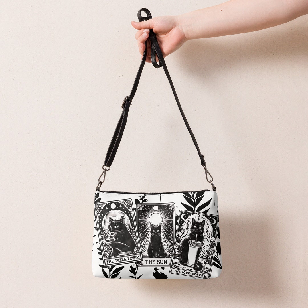 Black Cat Funny Tarot Purse or Clutch for Women ~ Witchy Crossbody Bag ...