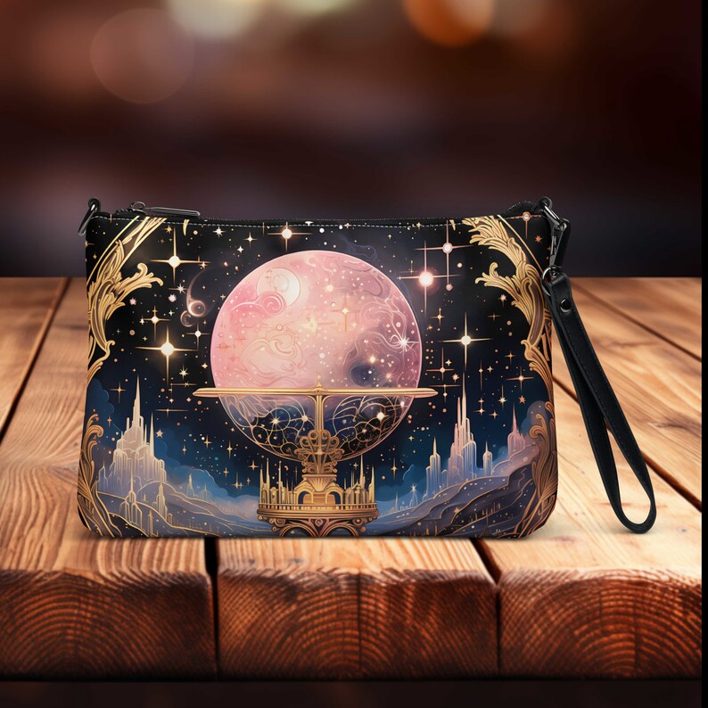 Outer Space Celestial Fantasy Crossbody Bag or Clutch ~ Adjustable ...