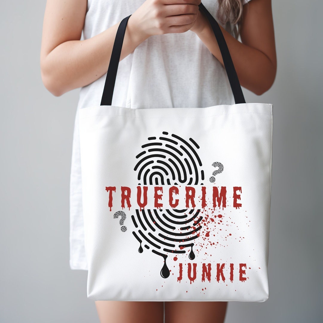 True Crime Junkie Tote Bag Gift for Women Murder Mystery Party Funny ...