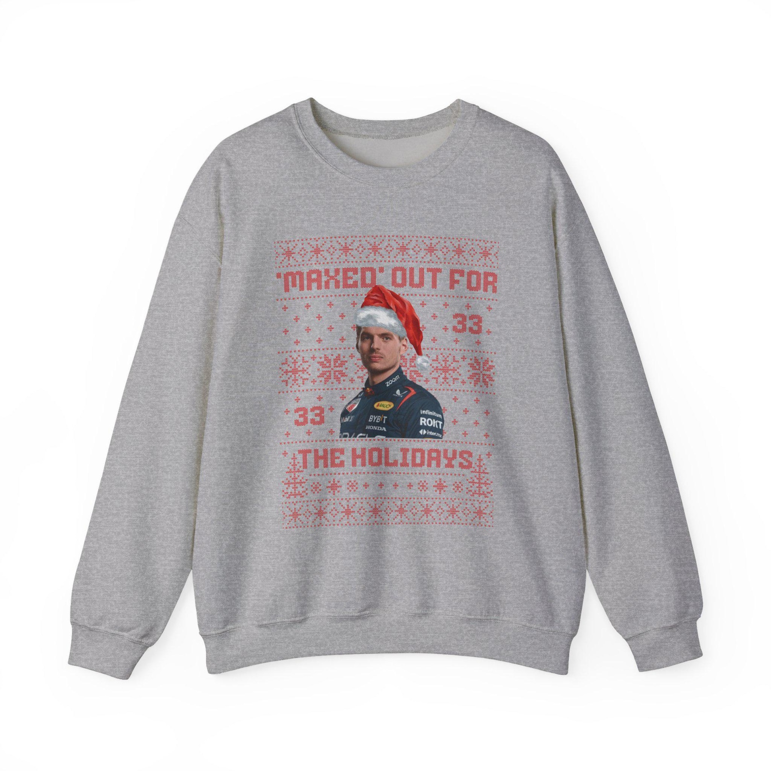 Adult Ugly F1 Christmas Sweater Formula One Racing Crewneck Holiday ...