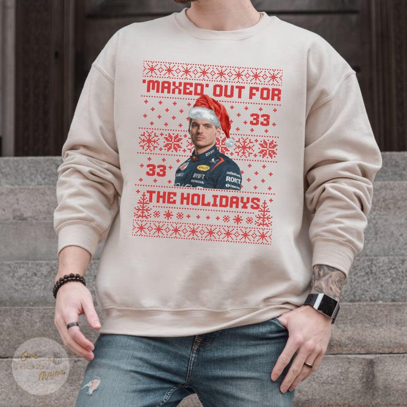 Adult Ugly F1 Christmas Sweater Formula One Racing Crewneck Holiday ...