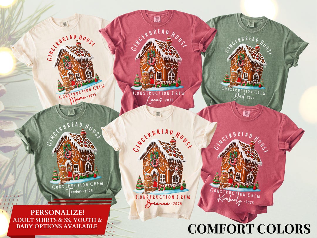 Personalized Gingerbread House Group Family Shirts Christmas Baking Shirts Gingerbread Baking ...