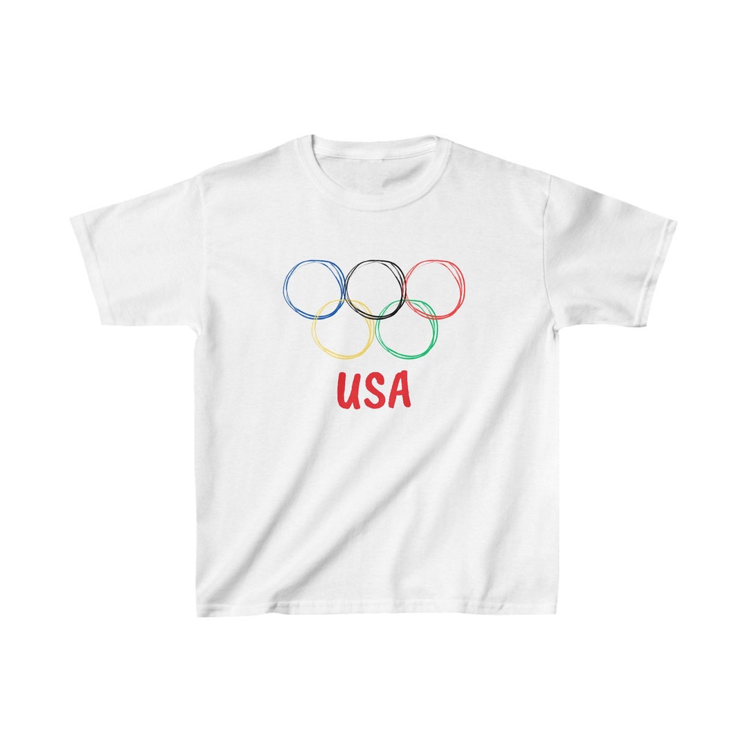 Kids Olympic T-shirt, Sizes XS-XL, Child's White T-shirt With Olympic ...