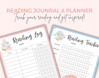 Reading Journal Reading Log Reading Planner Book Review - Etsy