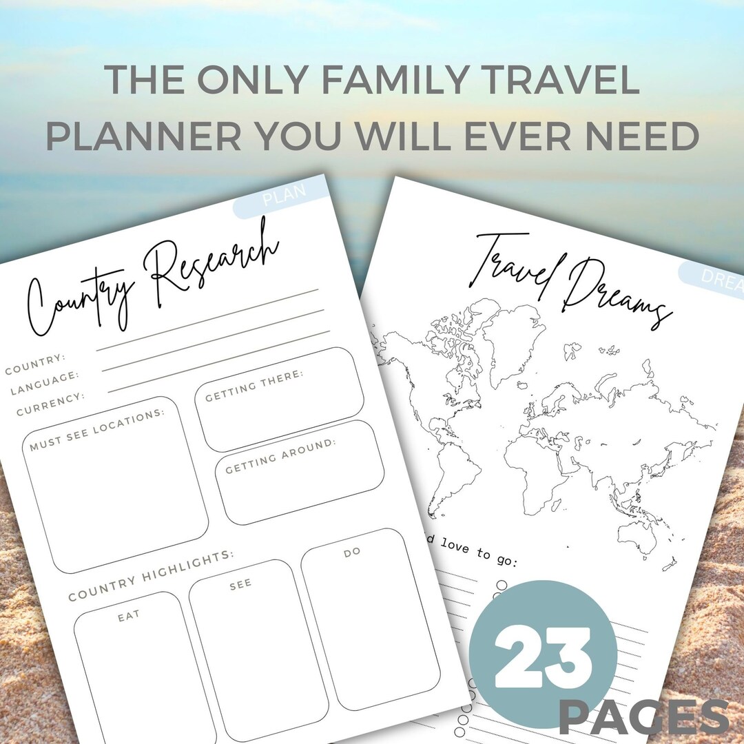 Family Travel Planner PDF - Printable Travel Planner - Travel Journal ...