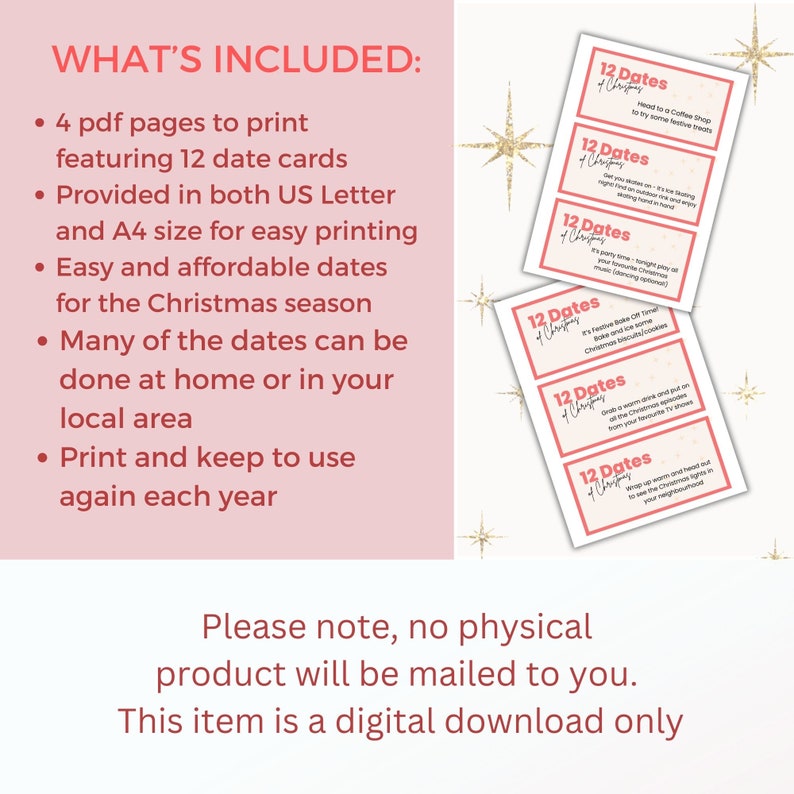 The 12 Dates of Christmas Date Night Cards - Date Night Printable ...