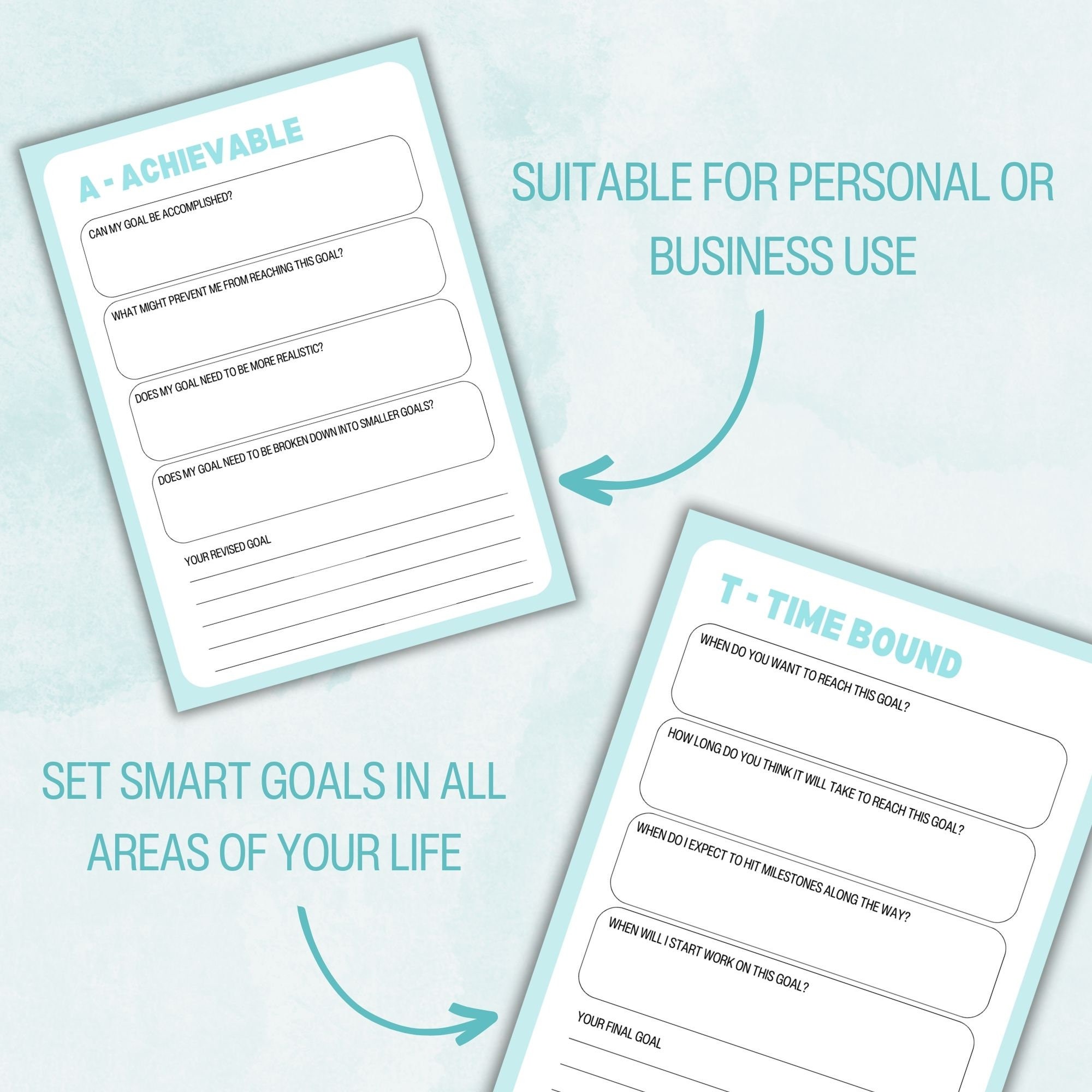 SMART Goals Worksheet PDF - SMART Goals Template - Smart Goal Setting ...