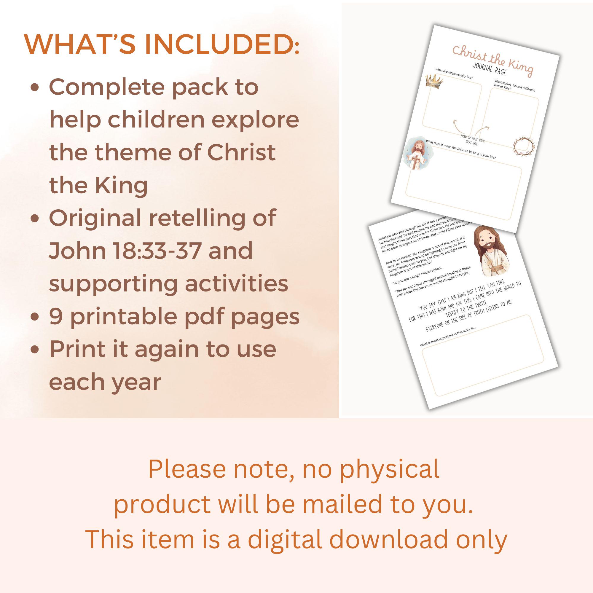 Christ the King Children's Activities - Sunday School - Bible Activity ...