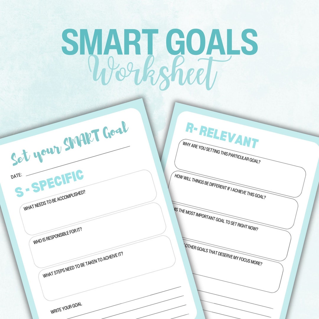 SMART Goals Worksheet PDF - SMART Goals Template - Smart Goal Setting ...