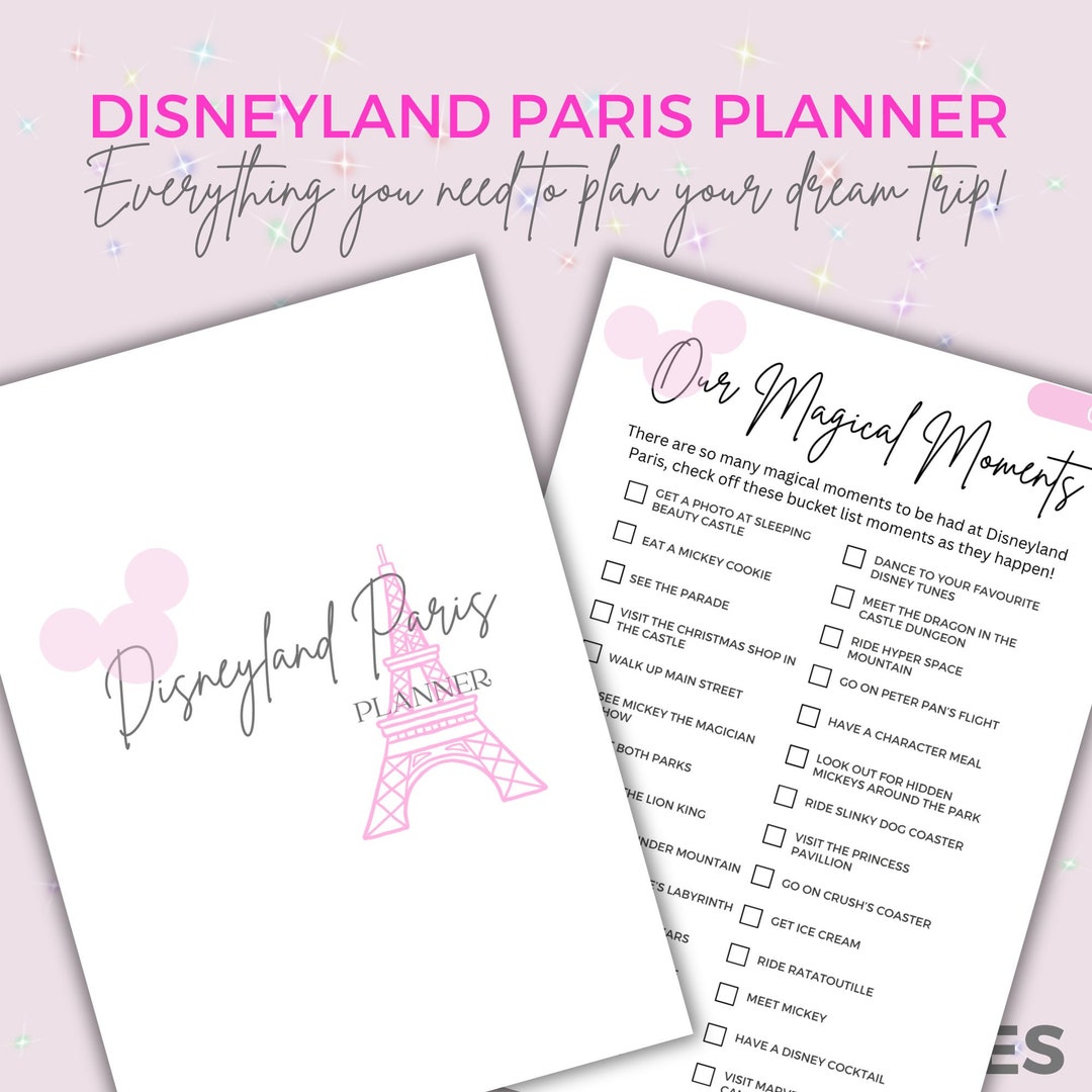 Disneyland Paris Planner PDF Printable Travel Planner - Etsy