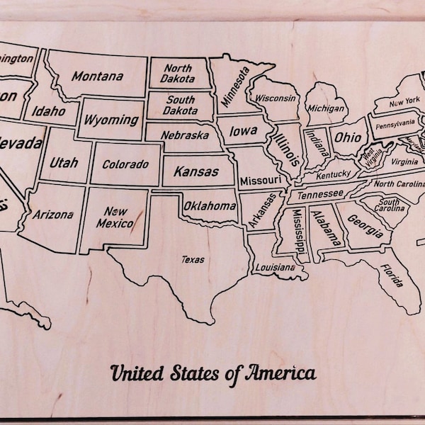 Usa Puzzle Map Laser File - Etsy