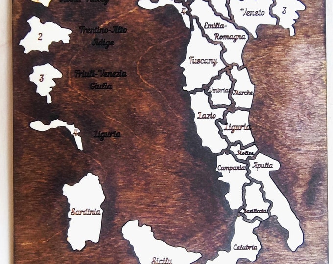 Italy Laser Cutting and Engraiving Svg File for Map Puzzle, Mappa ...