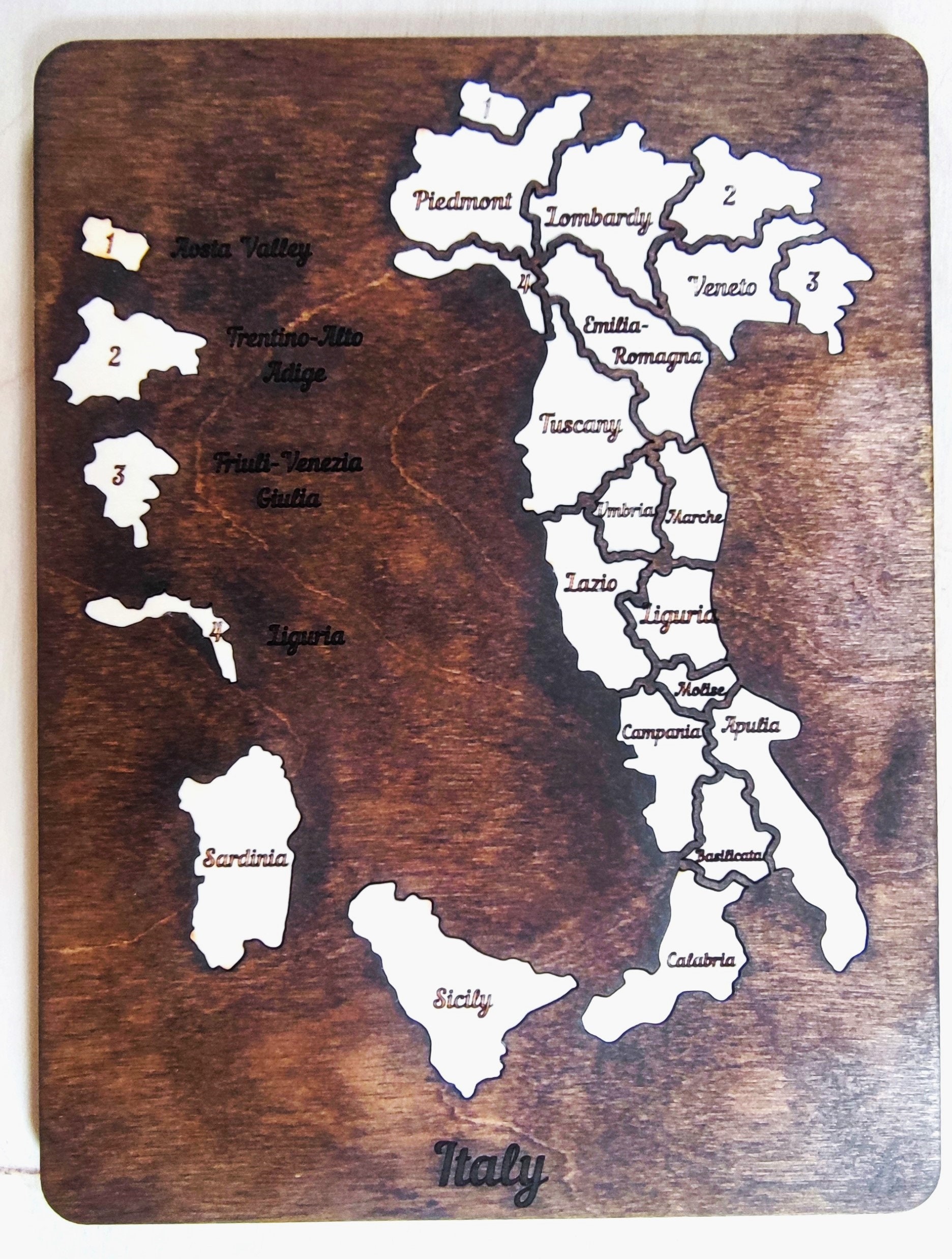 Italy Laser Cutting and Engraiving Svg File for Map Puzzle, Mappa ...