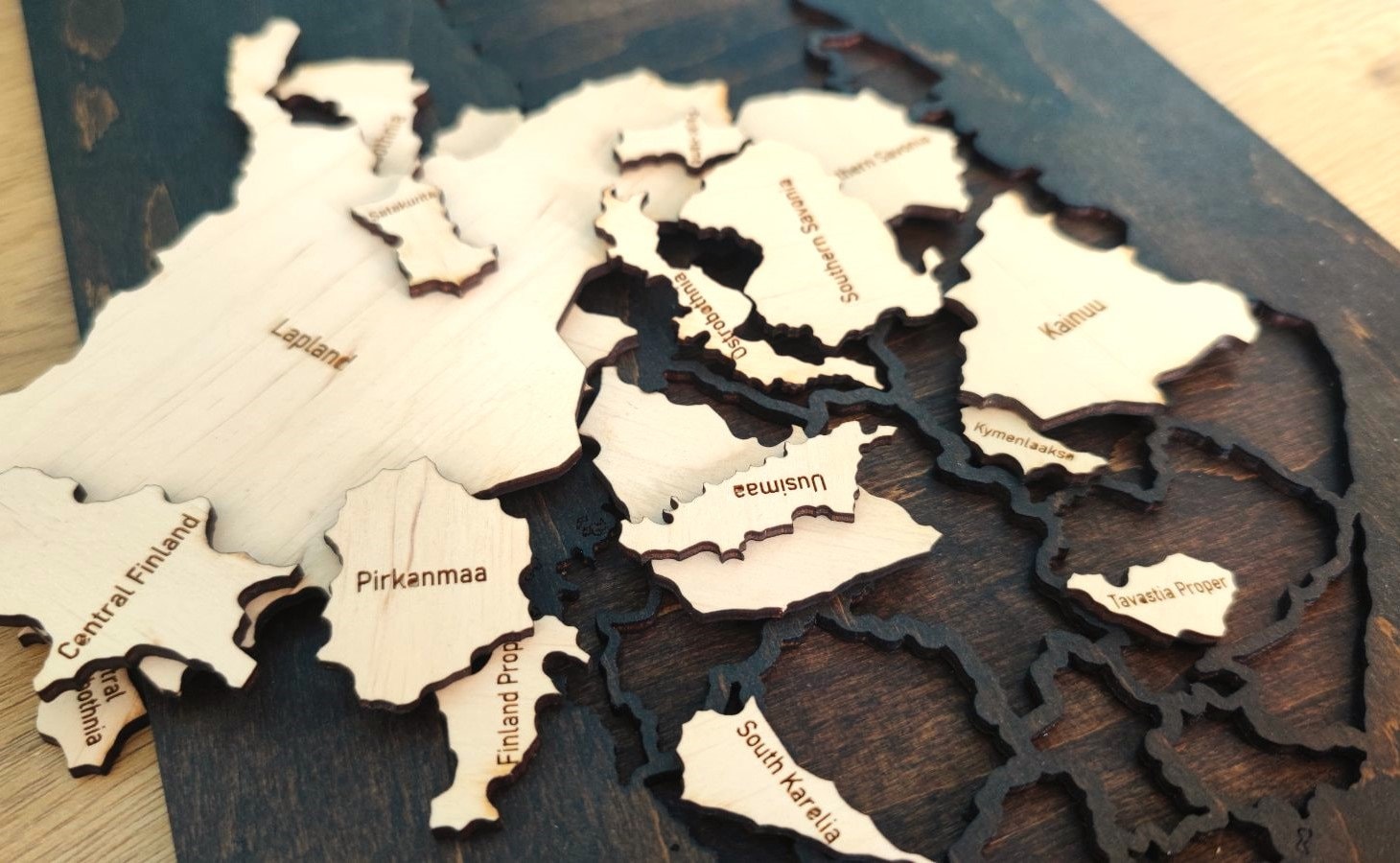 Wooden Map of Finland Finnish Map SVG Puzzle discover the Magic of ...
