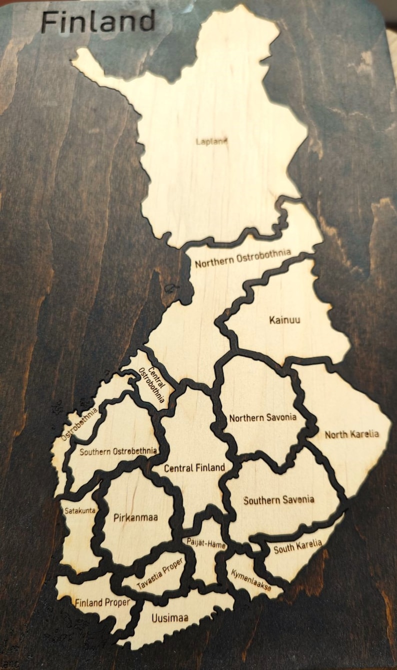 Wooden Map of Finland | Finnish Map | SVG Puzzle |discover the Magic of ...