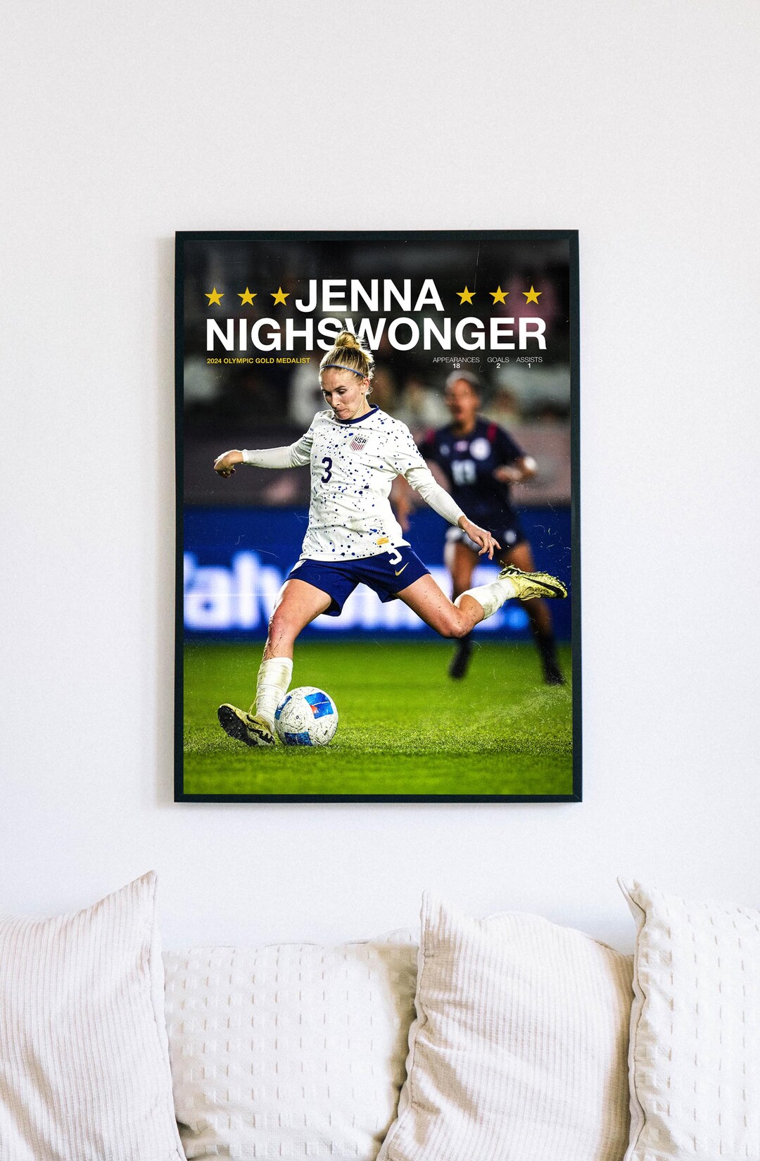 Jenna Nighswonger Poster, USA Poster, Soccer Gifts, Sports Poster ...