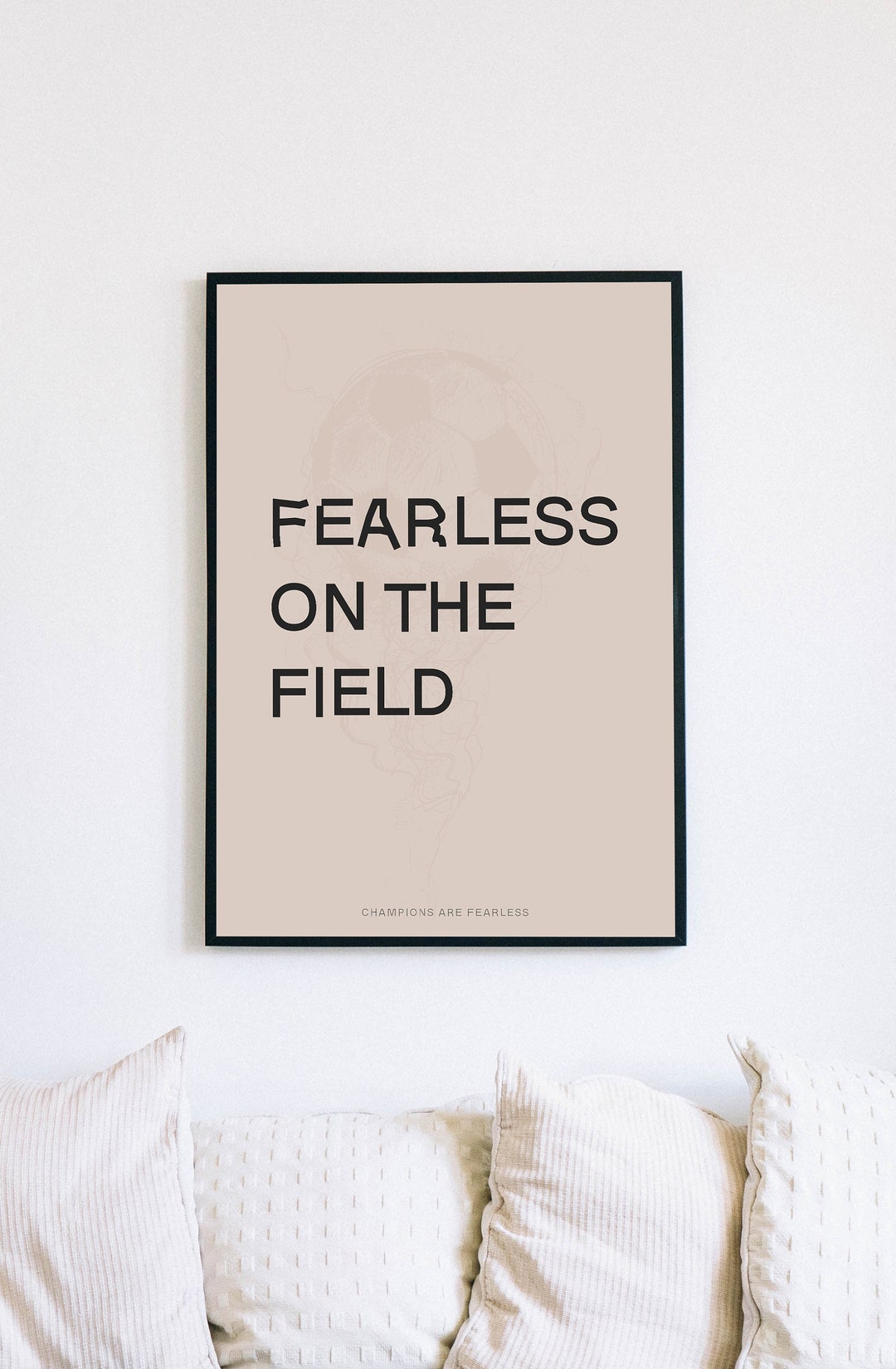 Fearless on the Field Poster, Quote Poster, Soccer Gifts, Sports Poster ...