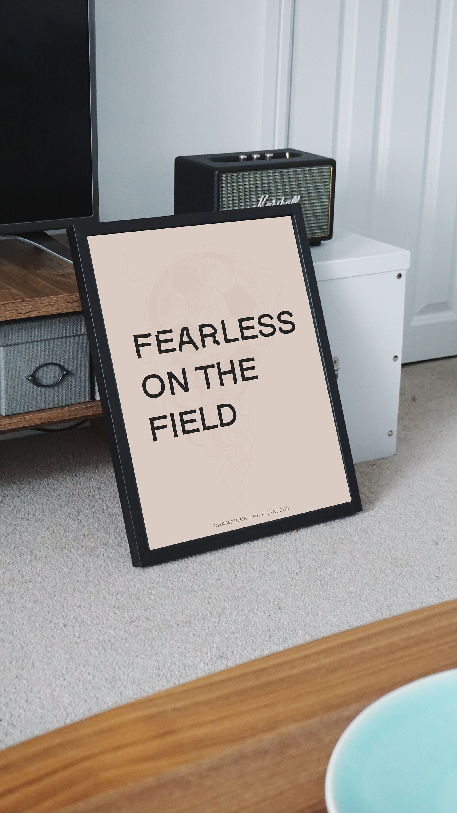 Fearless on the Field Poster, Quote Poster, Soccer Gifts, Sports Poster ...