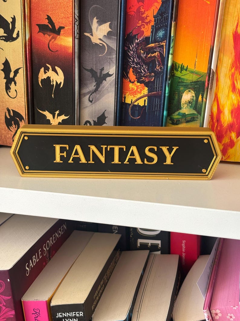 Fantasy Bookshelf Sign | Fantasy Book Decor | Book Shelf Sign | Fantasy ...