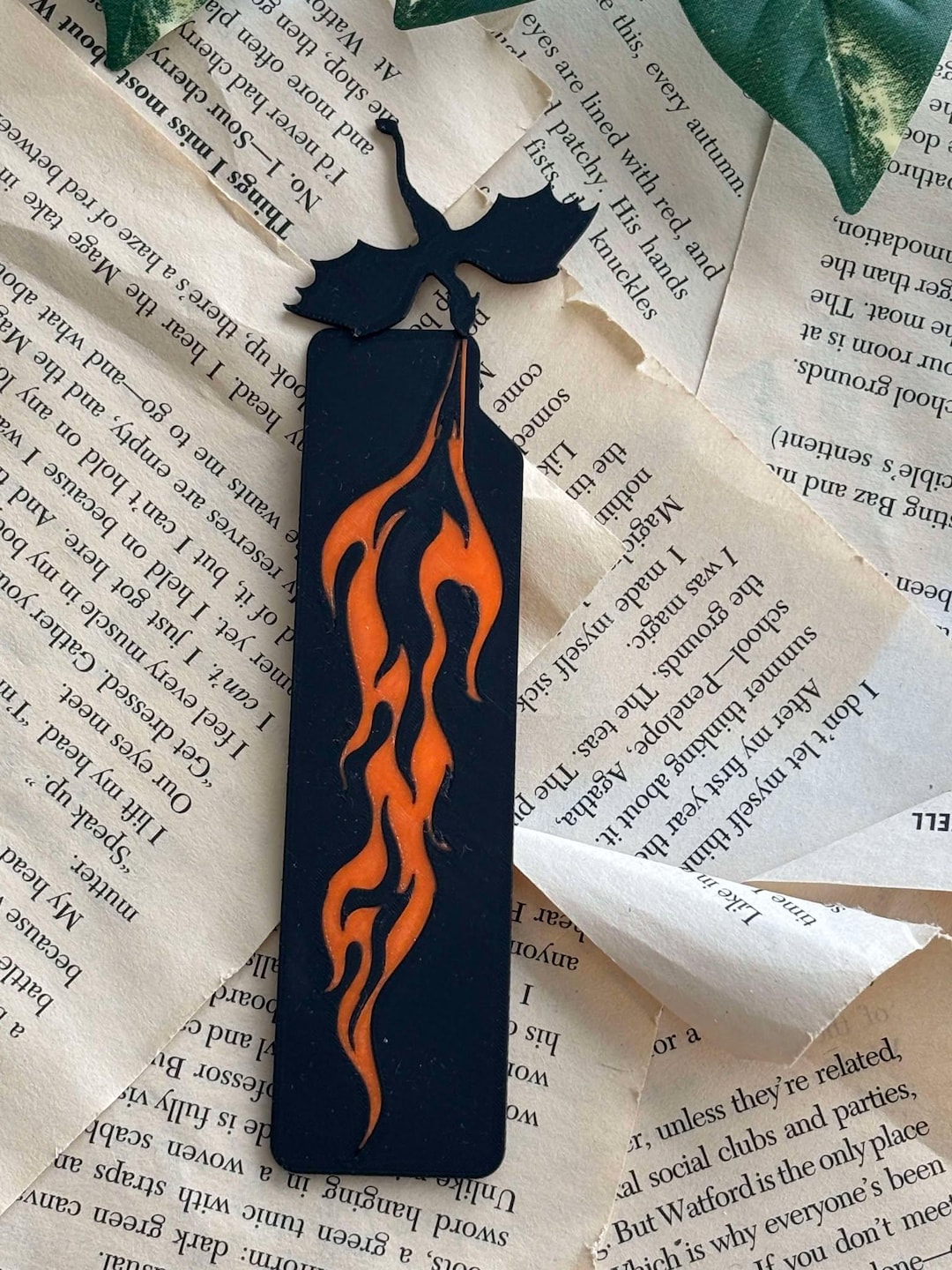 Dragon With Flame Bookmark – 3D Printed Fantasy Bookmark | Bookish Gift ...