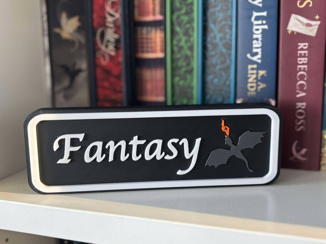 3D Printed Bookish Genre Sign – Bookshelf Decor | Multiple Text Options ...