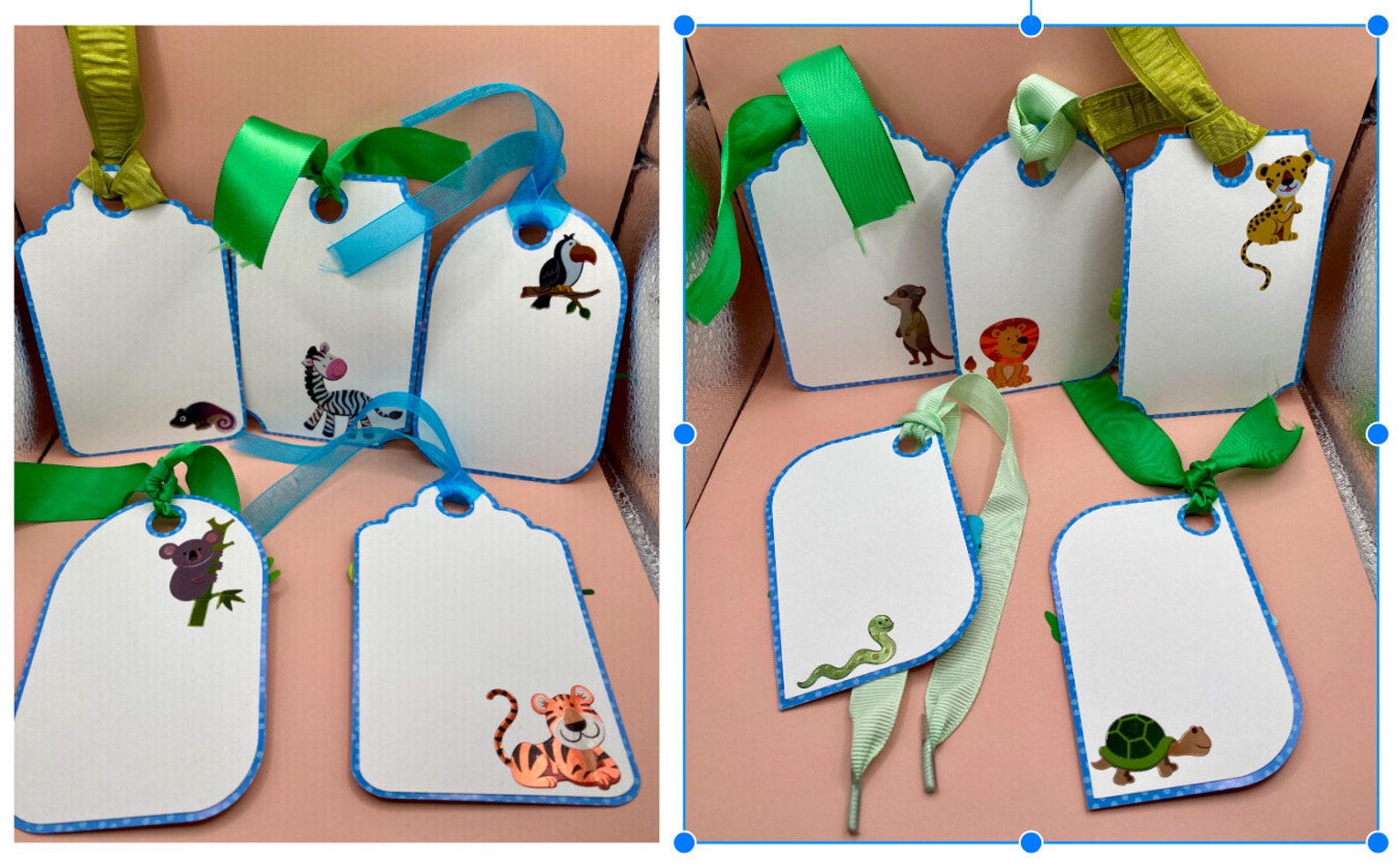 Large Dimensional Gift Tags Animals and Flowers Set of 3 - Etsy