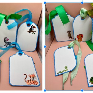 Large Dimensional Gift Tags Animals and Flowers Set of 3 - Etsy