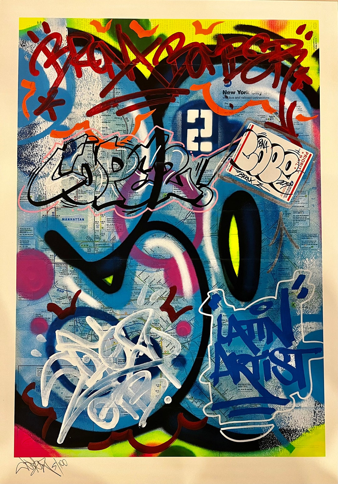 Cope2 Limited Edition Print, New York Subway Map III, 17 X 24 - Etsy UK