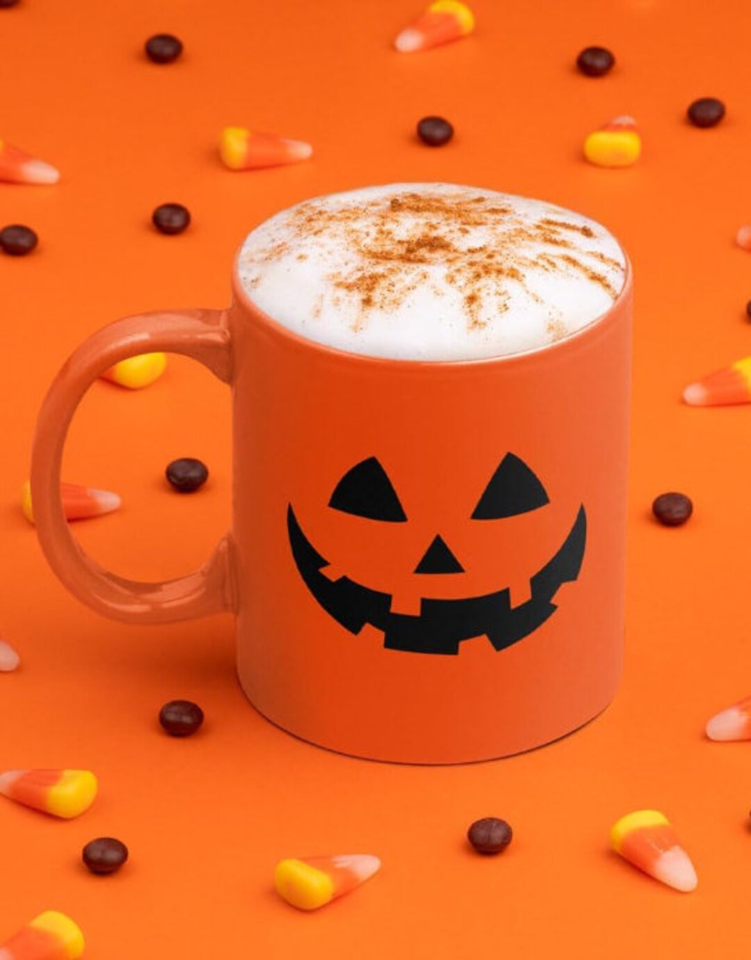 Jack O Lantern Cup Halloween Pumpkin Face Coffee Mugs 11 Oz. Orange - Etsy