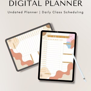 Undated Digital Daily Planner, Instant Download, College Schedule ...