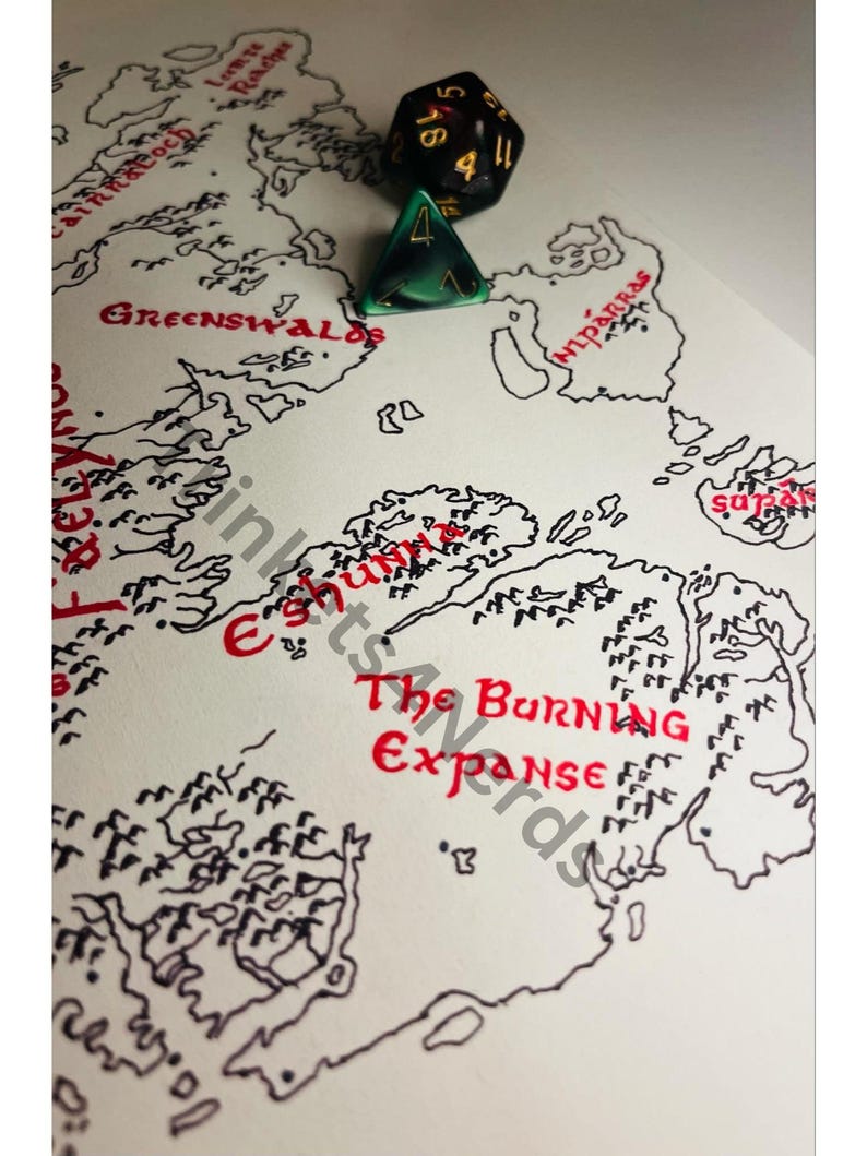 Custom Fantasy Map Hand-drawn - Etsy