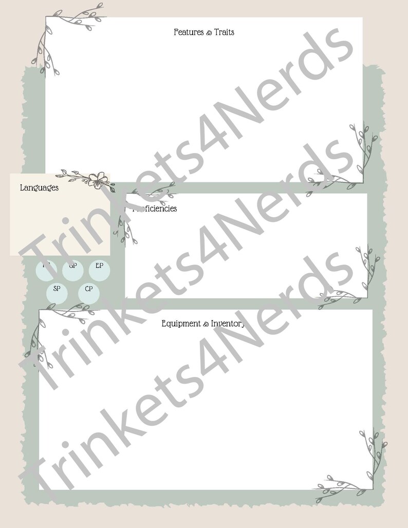 D&D 5e Druid Aesthetic Character Sheet Printable - Etsy Australia